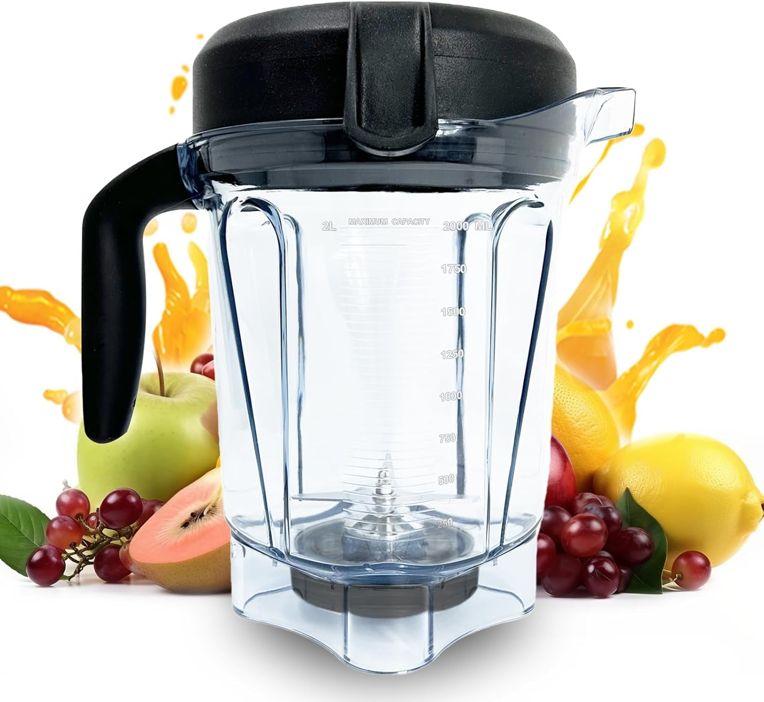 For Blender Pitcher 64oz Low-Profile, Replacement Pitcher for 750 780 5200 5000 7500 6300 Vm0101 ...