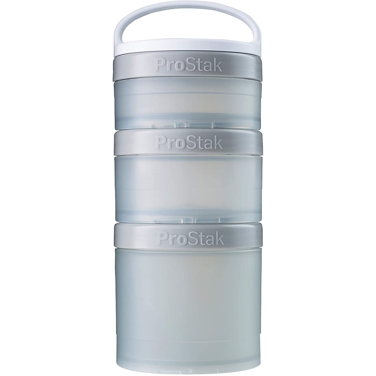 BlenderBottle ProStak 22 oz Gray Shaker Cup with 3 Attachable Storage ...