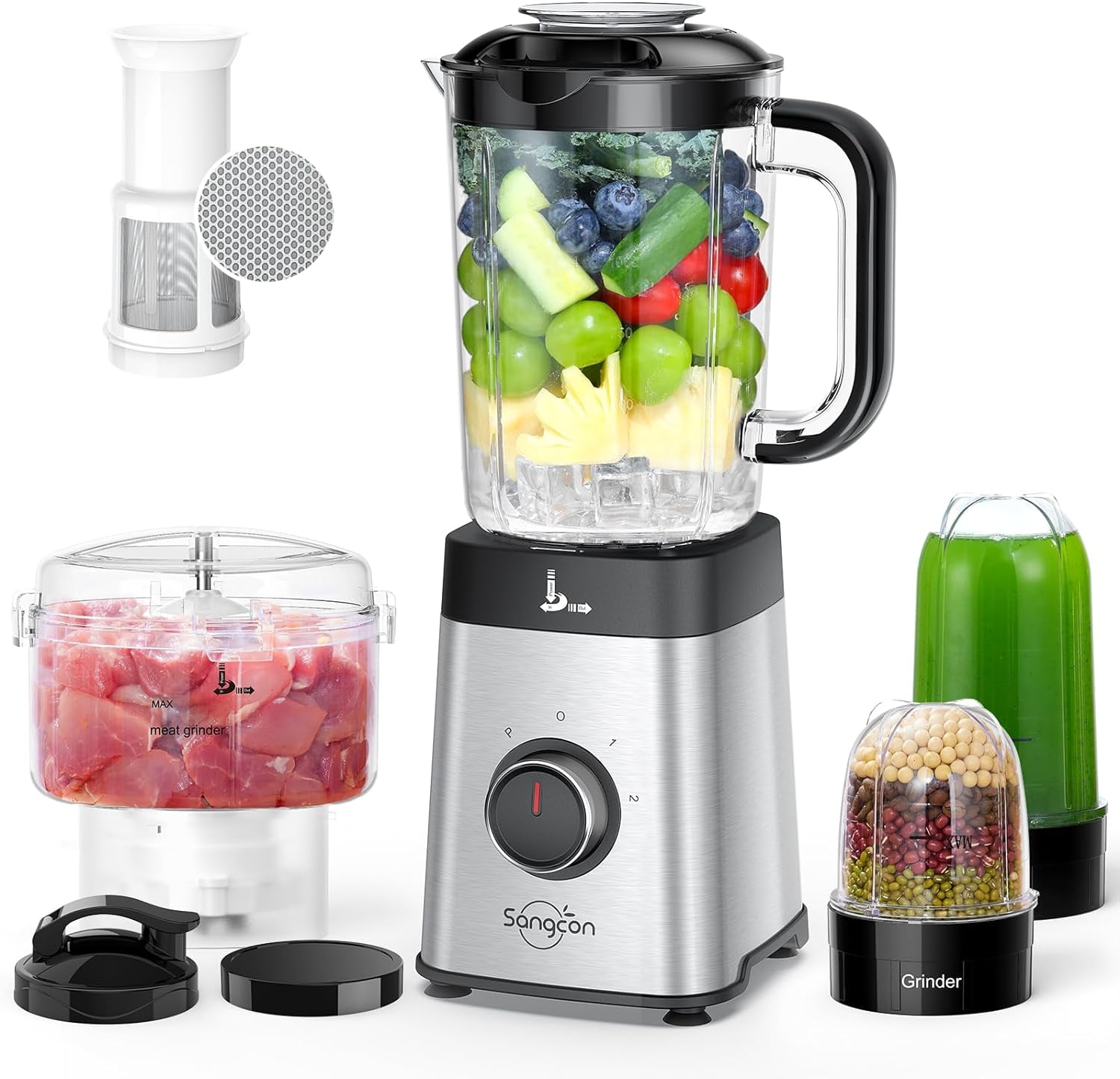 Blenders and Food Processor Combo for Kitchen, 5 in 1 Blender Shakes ...