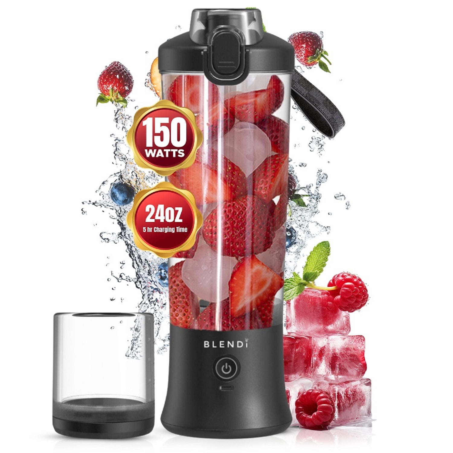 Blendi X 24 oz BPA-Free Rechargable Portable Blender, Black - Walmart.com