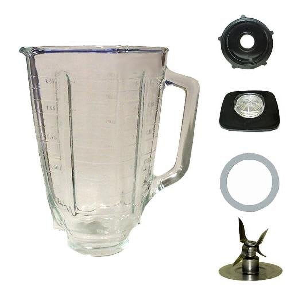 Blendin 5 Cup Square Top Glass Jar Assembly with Blade, Gasket, Base ...