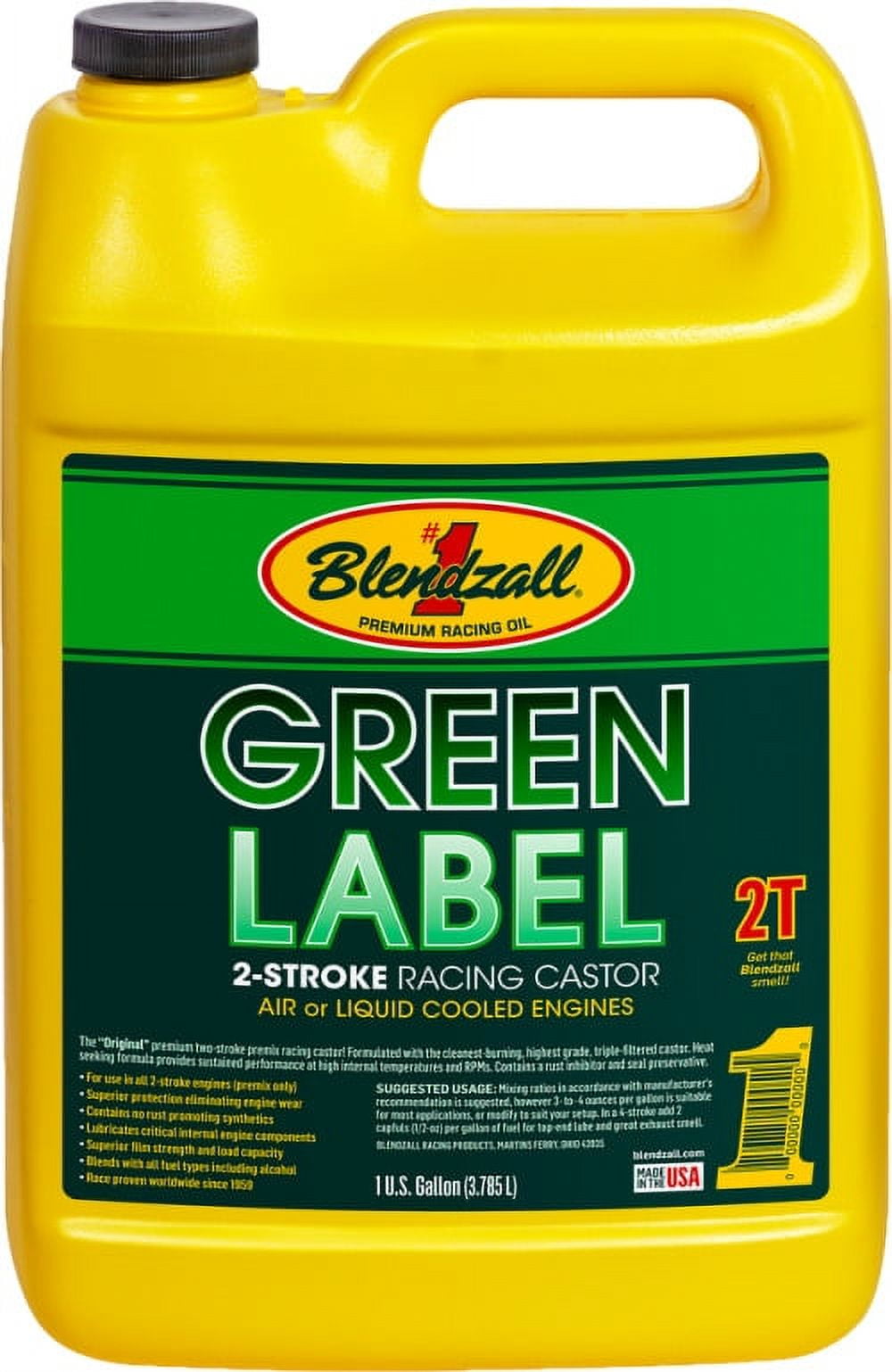 Blendzall 460 GAL Racing Castor 2-Cycle Oil, 1 Gallon, Green Label ...