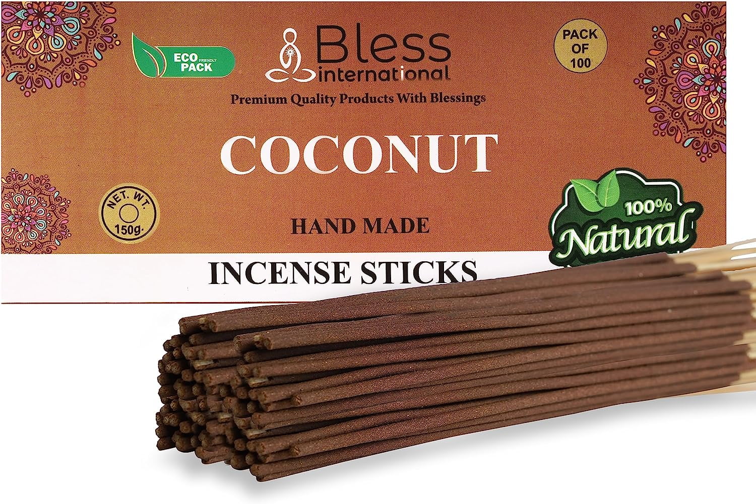 Bless-COCONUT-Incense-Sticks 100%-Natural-Handmade-Hand-Dipped-Incense ...