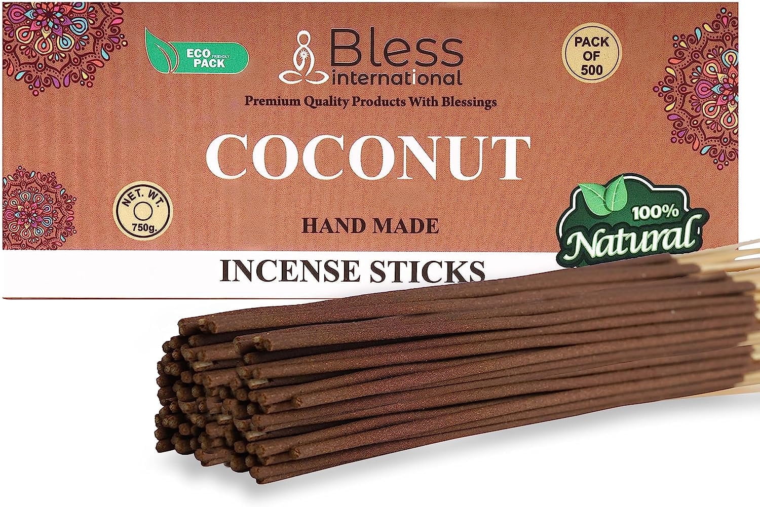 Bless-COCONUT-Incense-Sticks 100%-Natural-Handmade-Hand-Dipped-Incense ...
