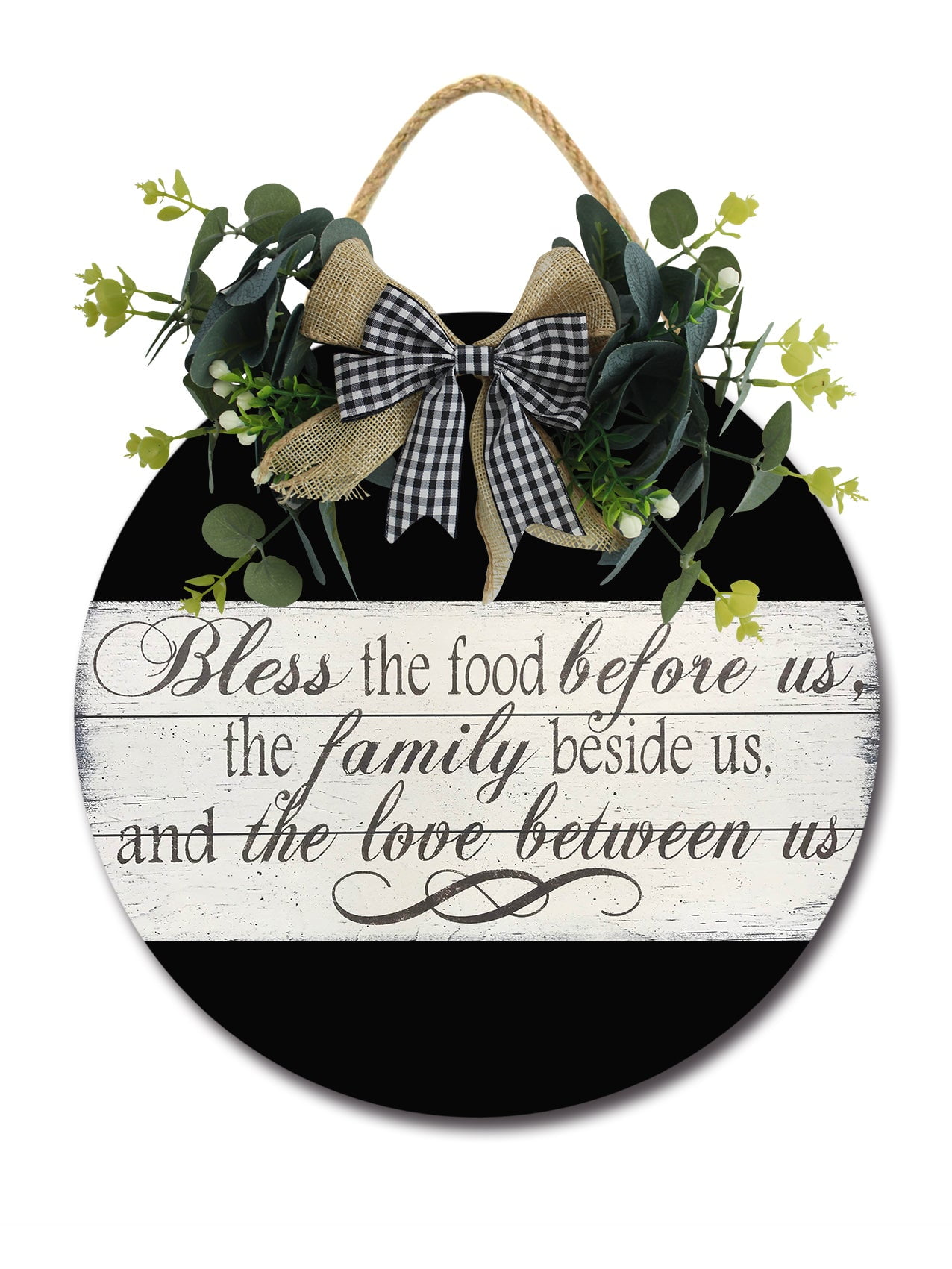 Bless The Food Before Us Dining Sign for Front Door Hanging Seasons ...