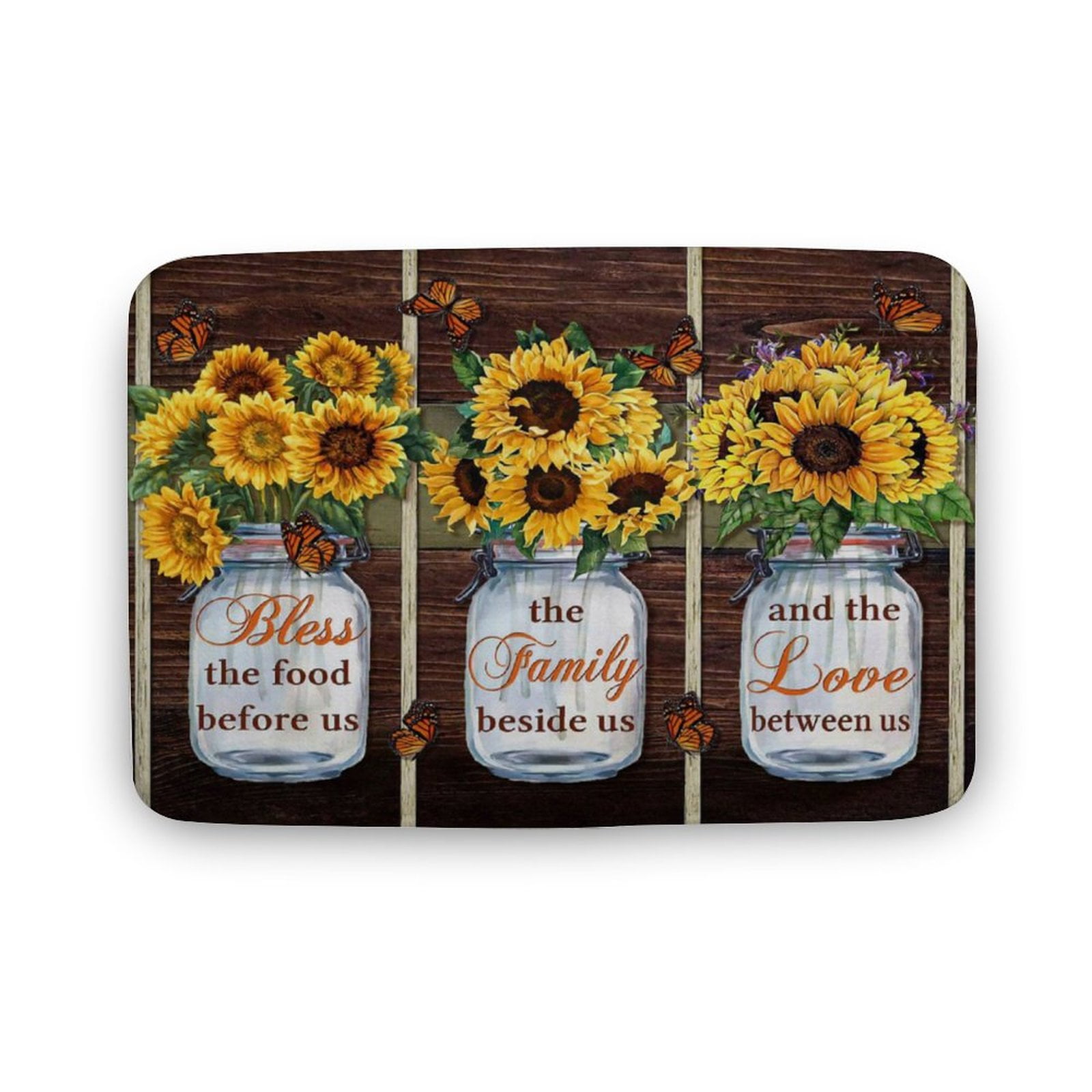 Bless The Food Before Us The Family Beside Us And The Love Between Us Doormat, Sunflower And ...