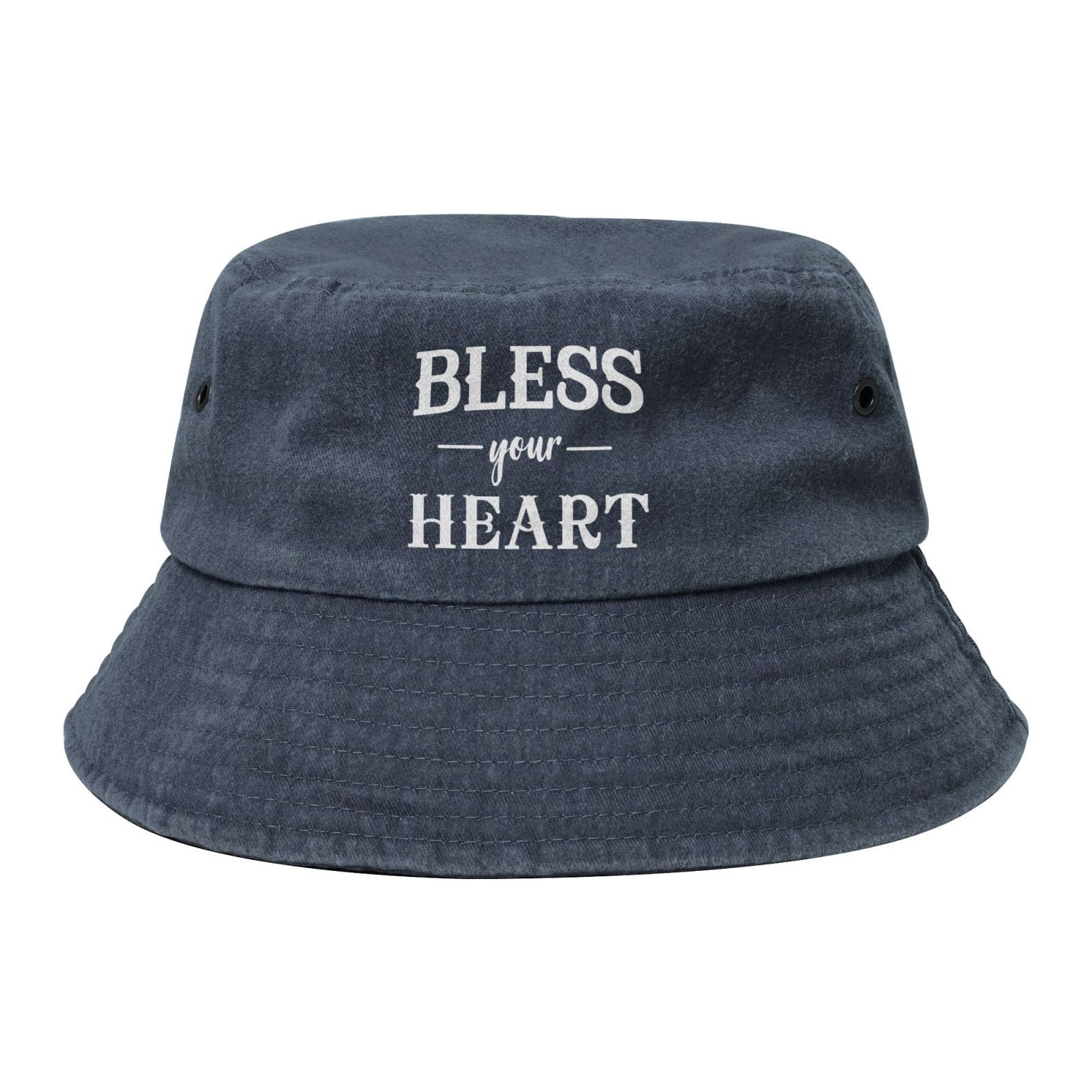 Bless Your Heart Summer Bucket Hat Fishing Hat Wide Brim Sun Hat with UV Protection for Hiking ...