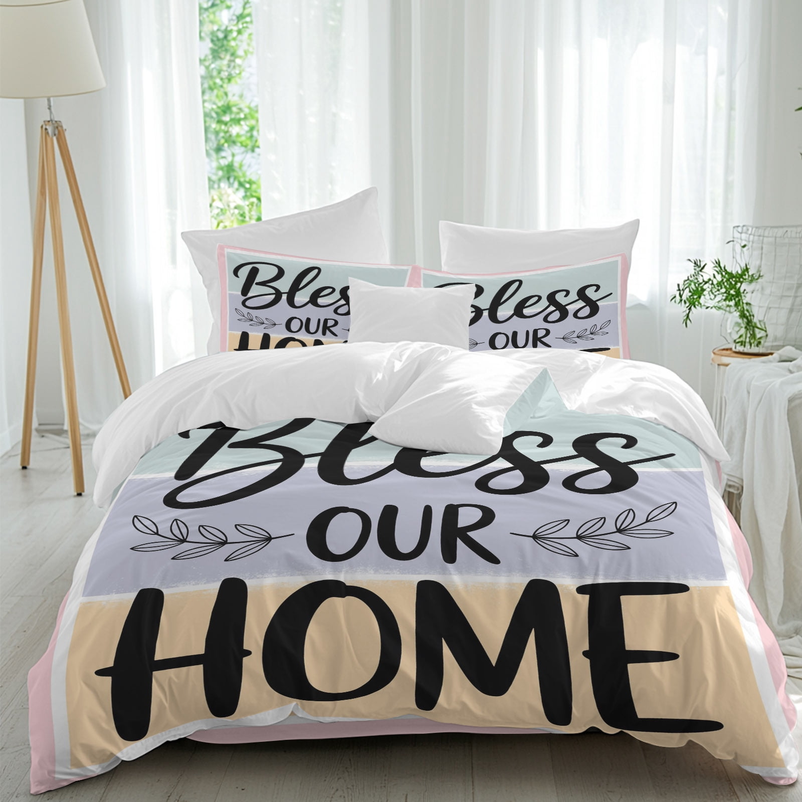 Bless Our Home Bedding Duvet Cover Set California King Size 4 Pieces ...
