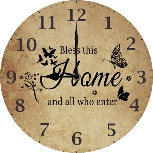 Bless This Home and All Who Enter Christian Wall Clock Religious Family ...