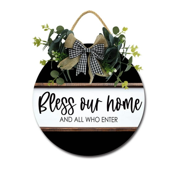 Bless Our Home And All Who Enter Sign Front Door Porch Decorations ...