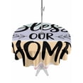 Bless Our Home Round Outdoor Tablecloth with Umbrella Hole Leaf Color ...