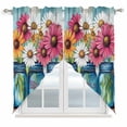 Bless Our Home Swag Curtain Valance for Window 2 Panels Red Yellow ...