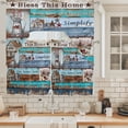 Bless This Home Swag Curtains Valance and Tier Set, Farmhouse American ...