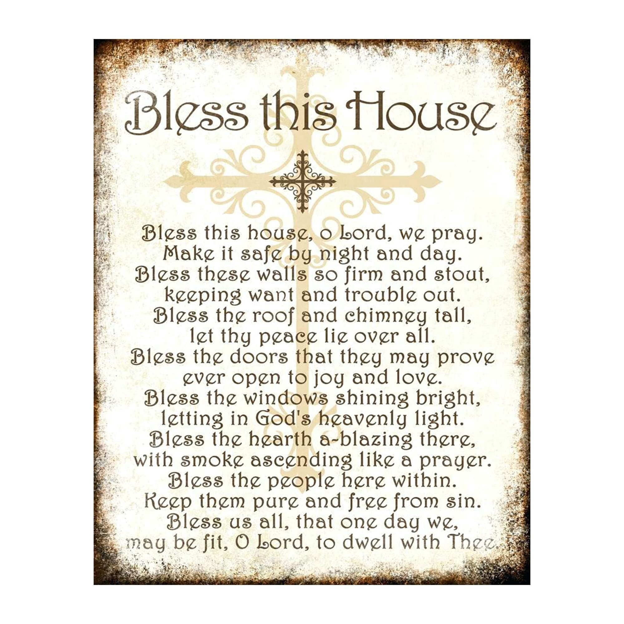 Bless This House Spiritual Wall Art Poster - Inspirational Christian ...