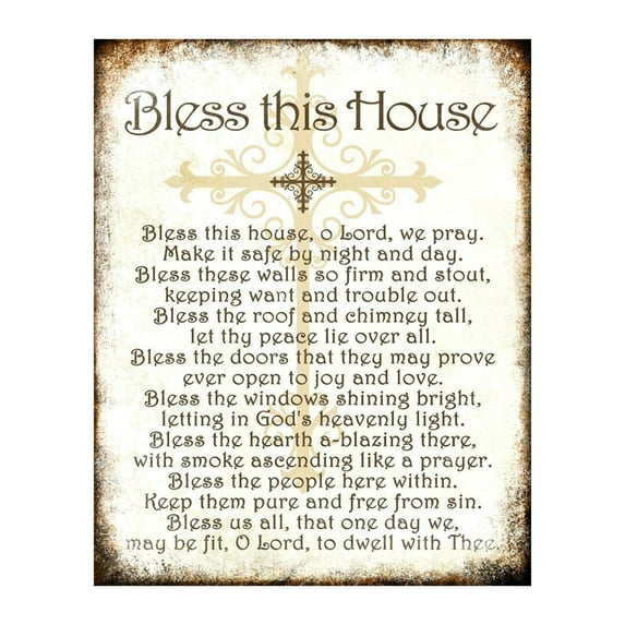 Bless This House Spiritual Wall Art Poster - Inspirational Christian ...