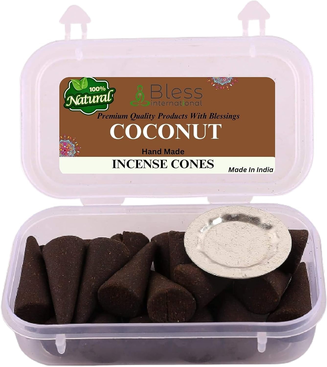Bless International Coconut 100%-Natural-Incense-Cones Handmade-Hand ...