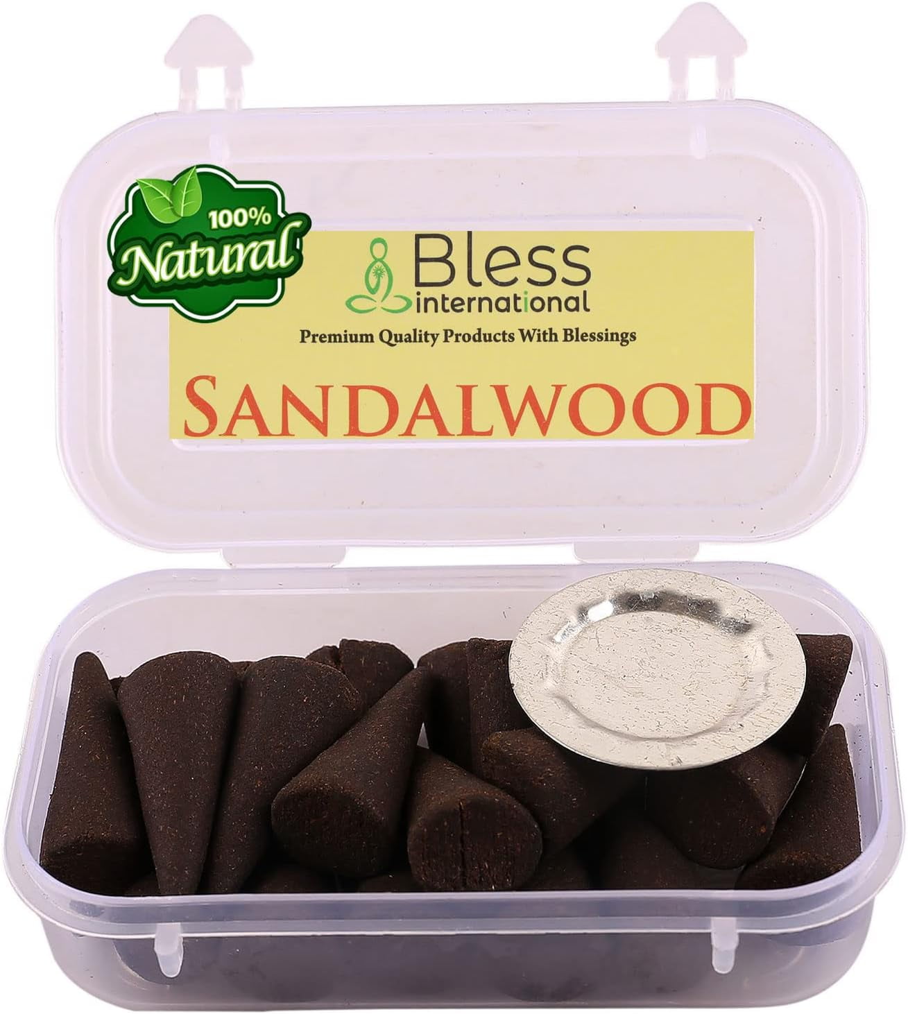 Bless International Sandalwood 100%-Natural-Incense-Cones Handmade-Hand-Dipped Organic-Chemicals ...