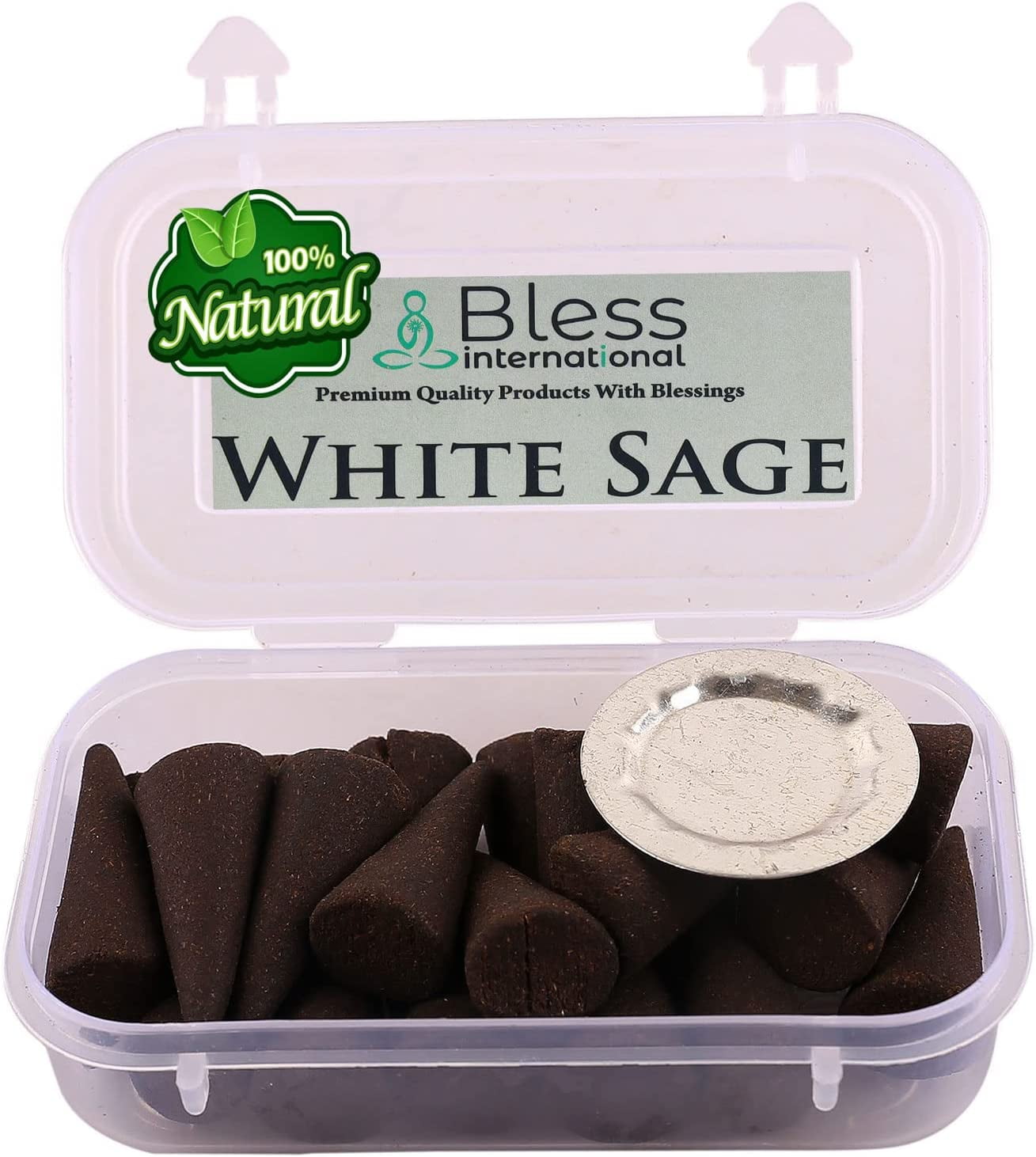 Bless-International White Sage 100%-Natural-Incense-Cones Handmade-Hand ...