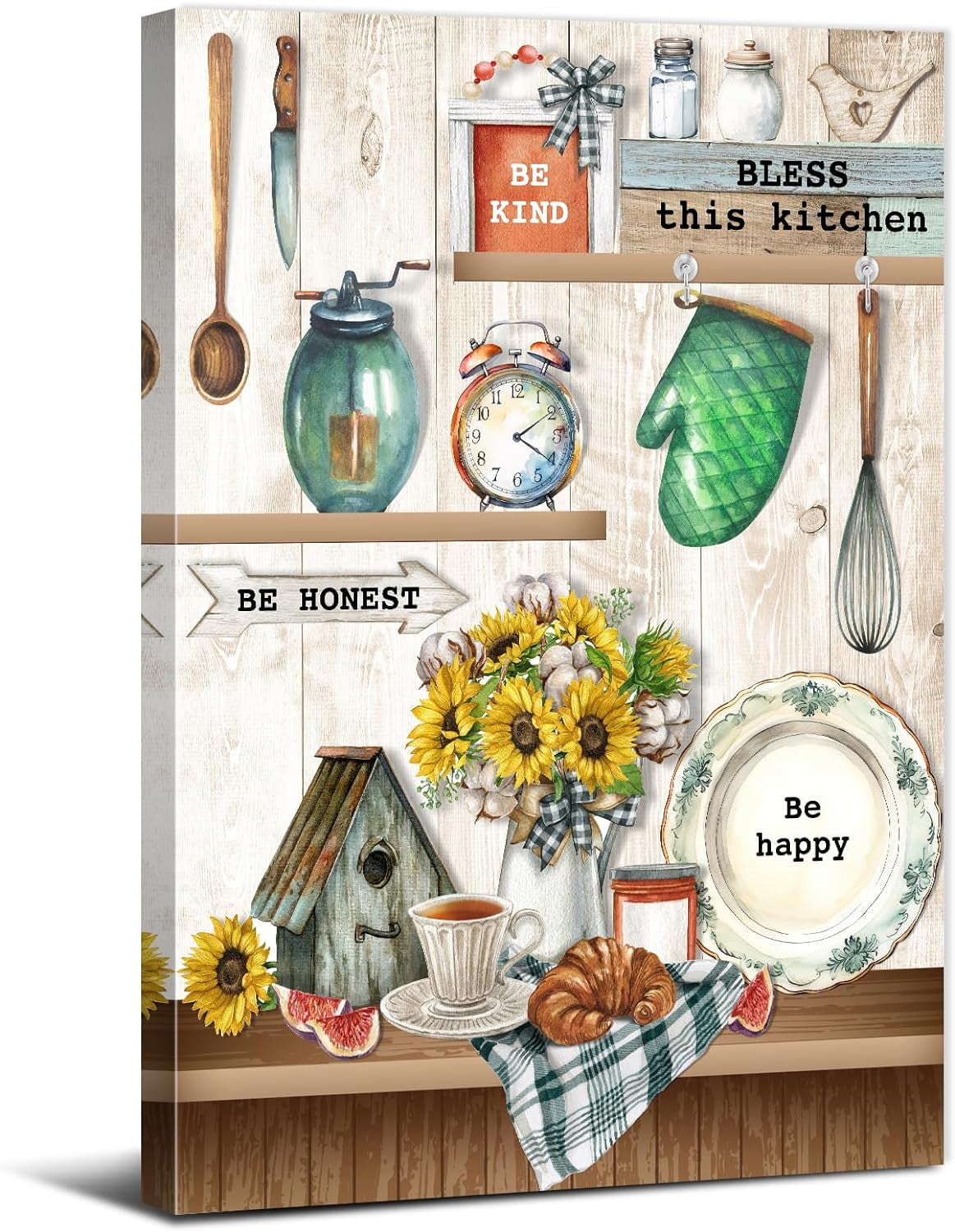 Bless This Kitchen Wall Art Farmhouse Inspirational Quotes Wall Decor ...