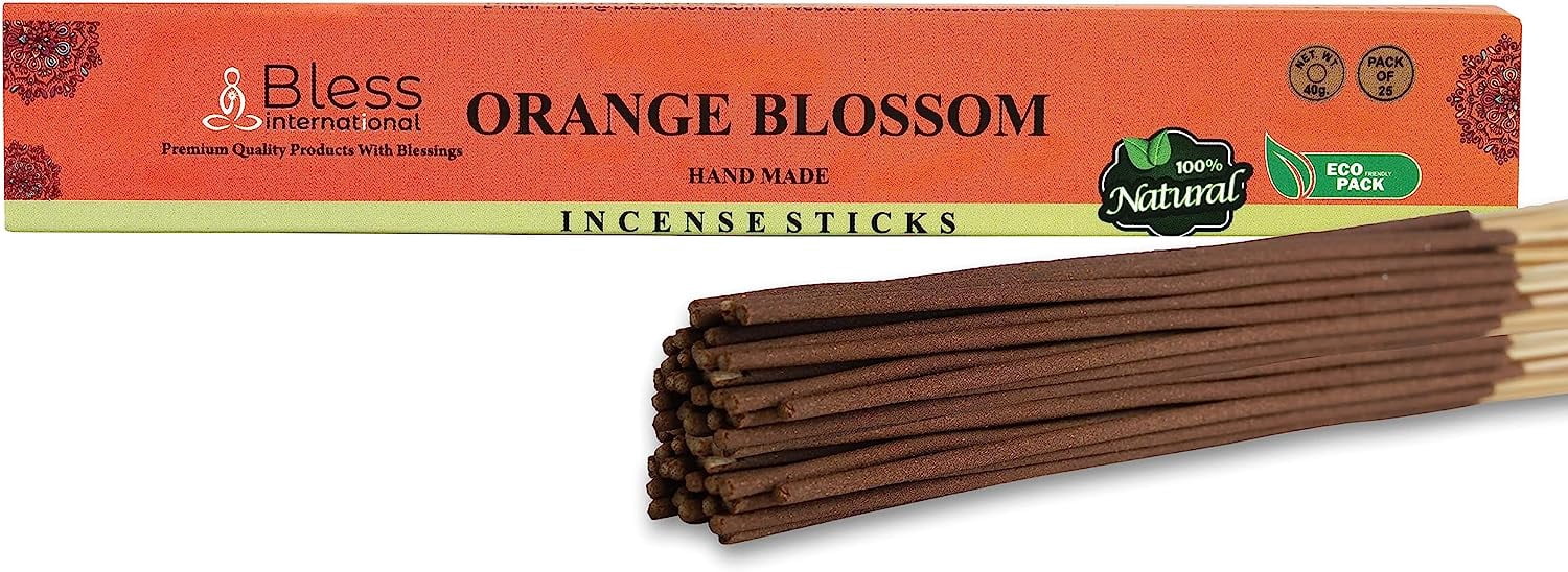 Bless-ORANGE-BLOSSOM-Incense-Sticks 100%-Natural-Handmade-Hand-Dipped ...