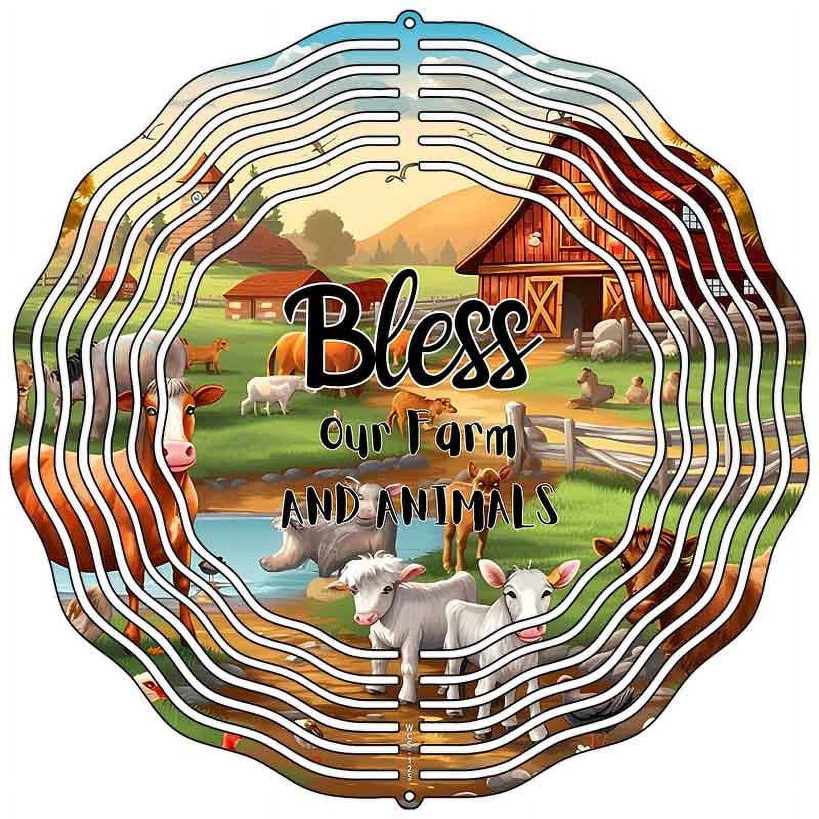 Bless Our Farm Animals Novelty Metal Wind Spinner 10" (WCS) - Walmart.com