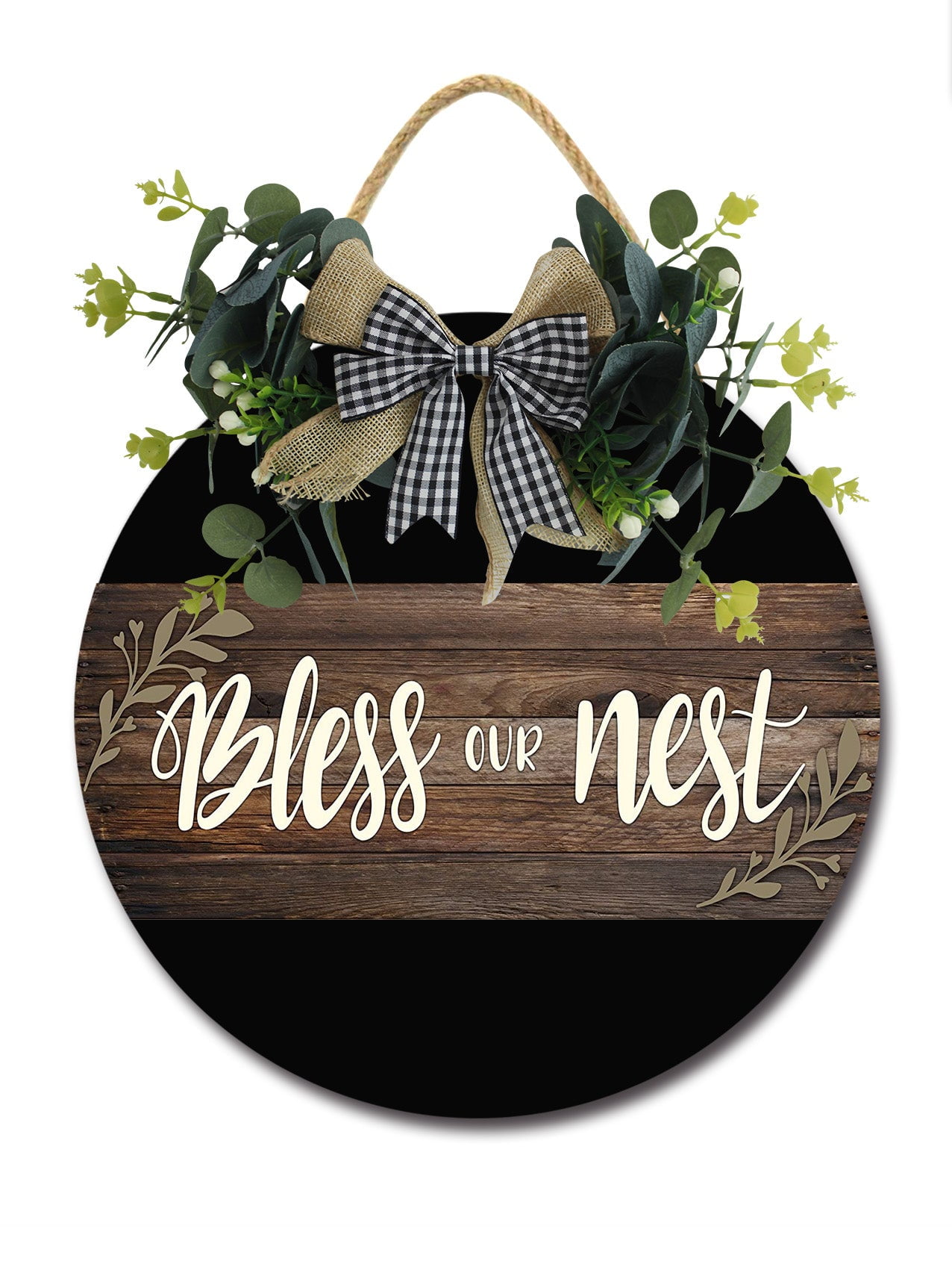 Bless Our Nest Sign for Front Door, Decor for Farmhouse Porch ...