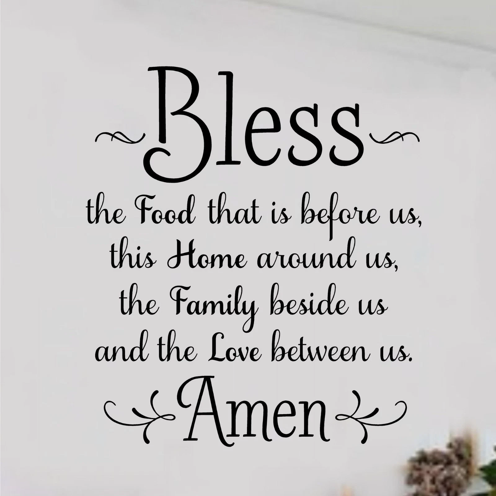 Bless The Food Before Us Amen Kitchen Dining Home Wall Decal Vinyl ...