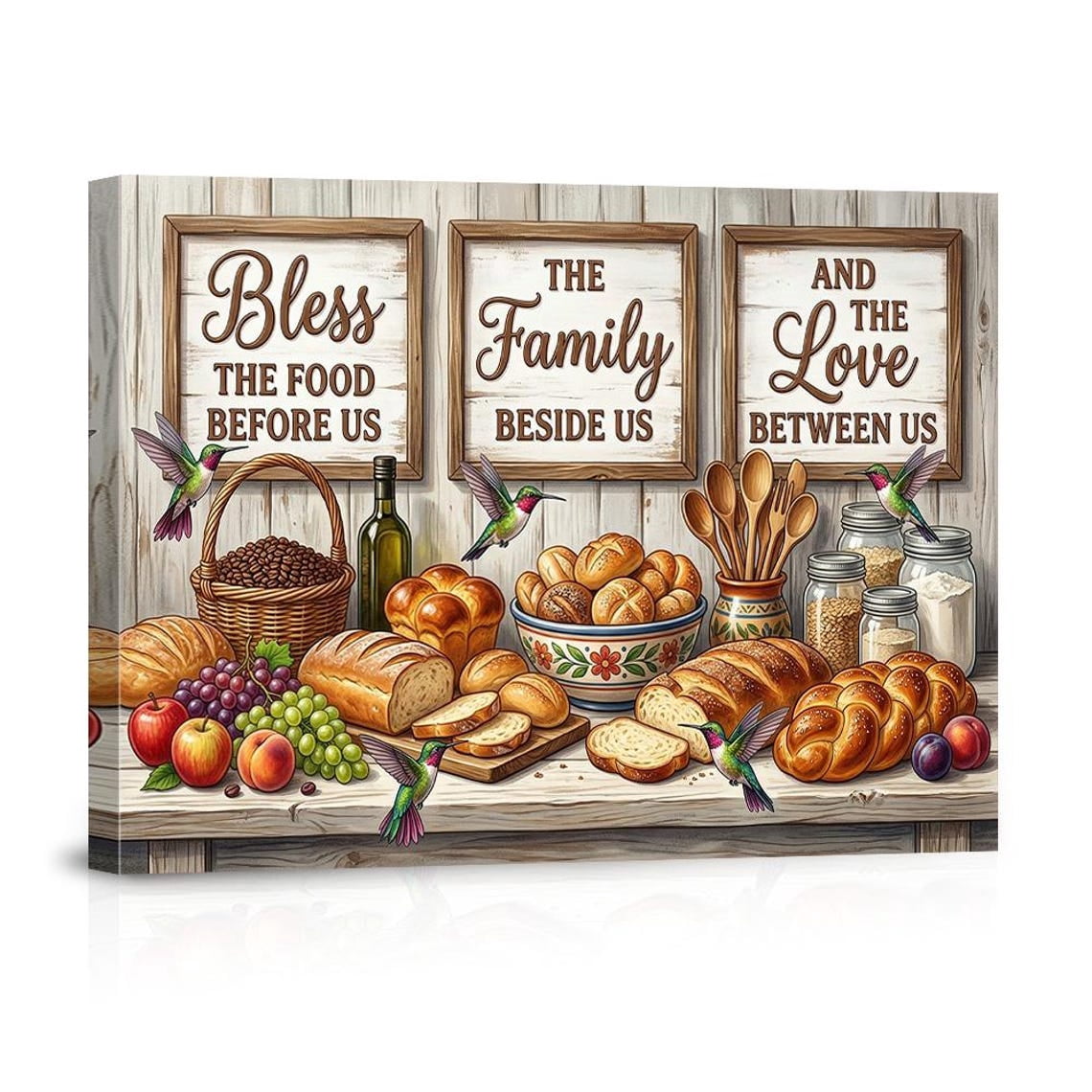 Bless The Food Before Us Family Kitchen Rustic Farmhouse Dining Room ...