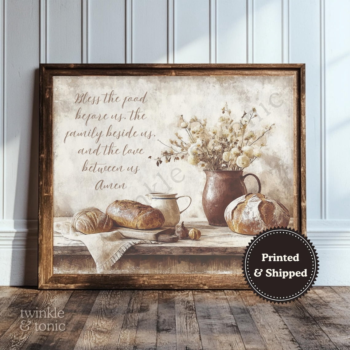 Bless The Food Before Us Farmhouse Art, Unframed Paper Poster 24x36in ...