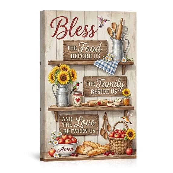 Bless The Food Before Us The Family Beside Us Rustic Farmhouse Kitchen ...