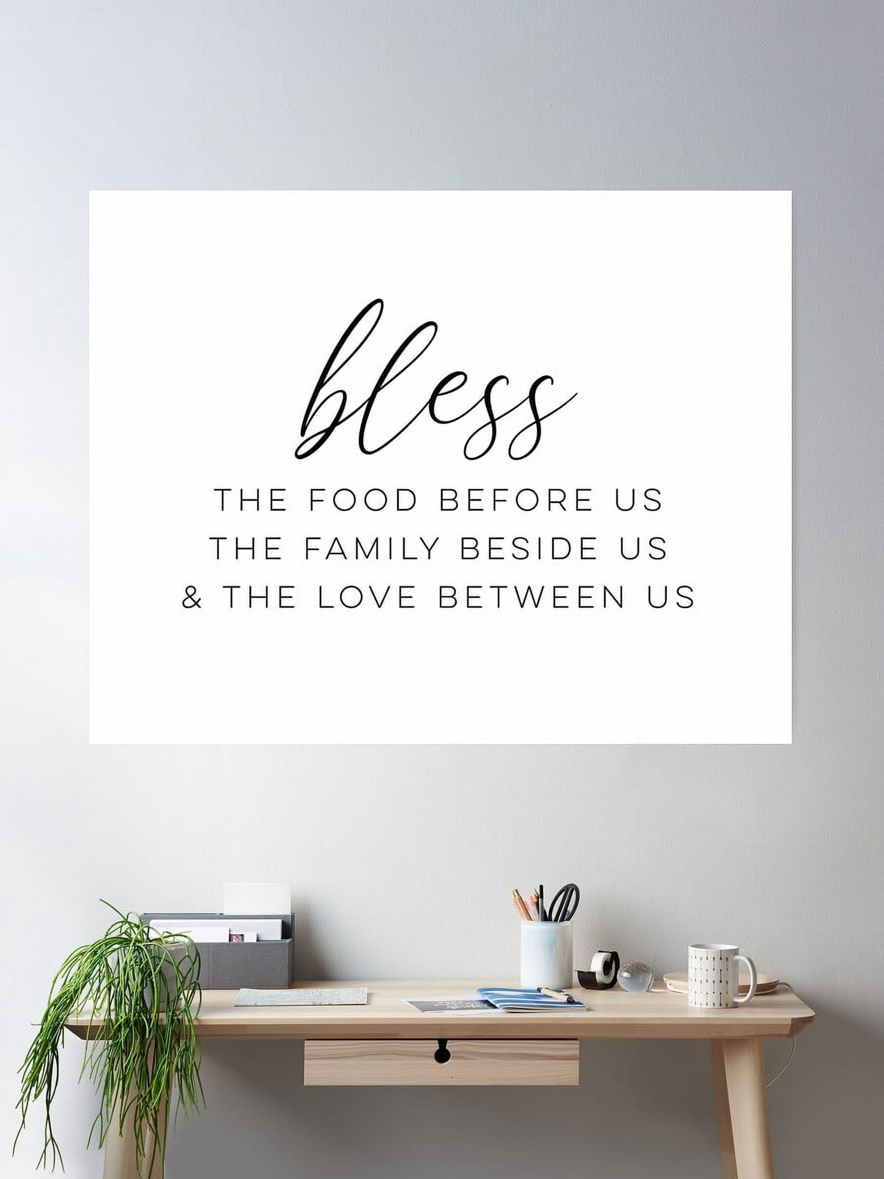 Bless The Food Before Us Typographic Art Poster Wall Art Modern Wall ...