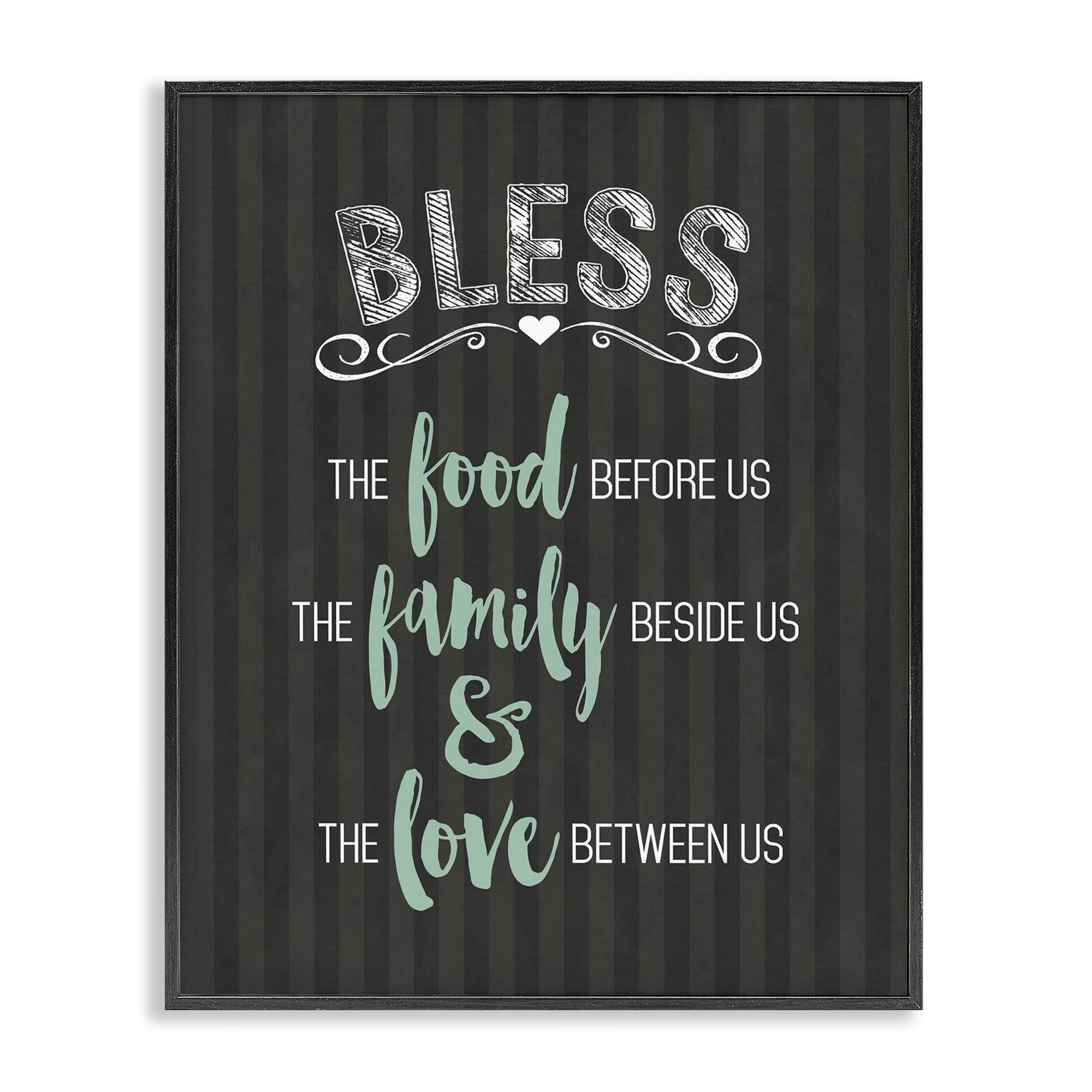 Bless The Food Family & Love Black Framed Giclee Art, design by ...