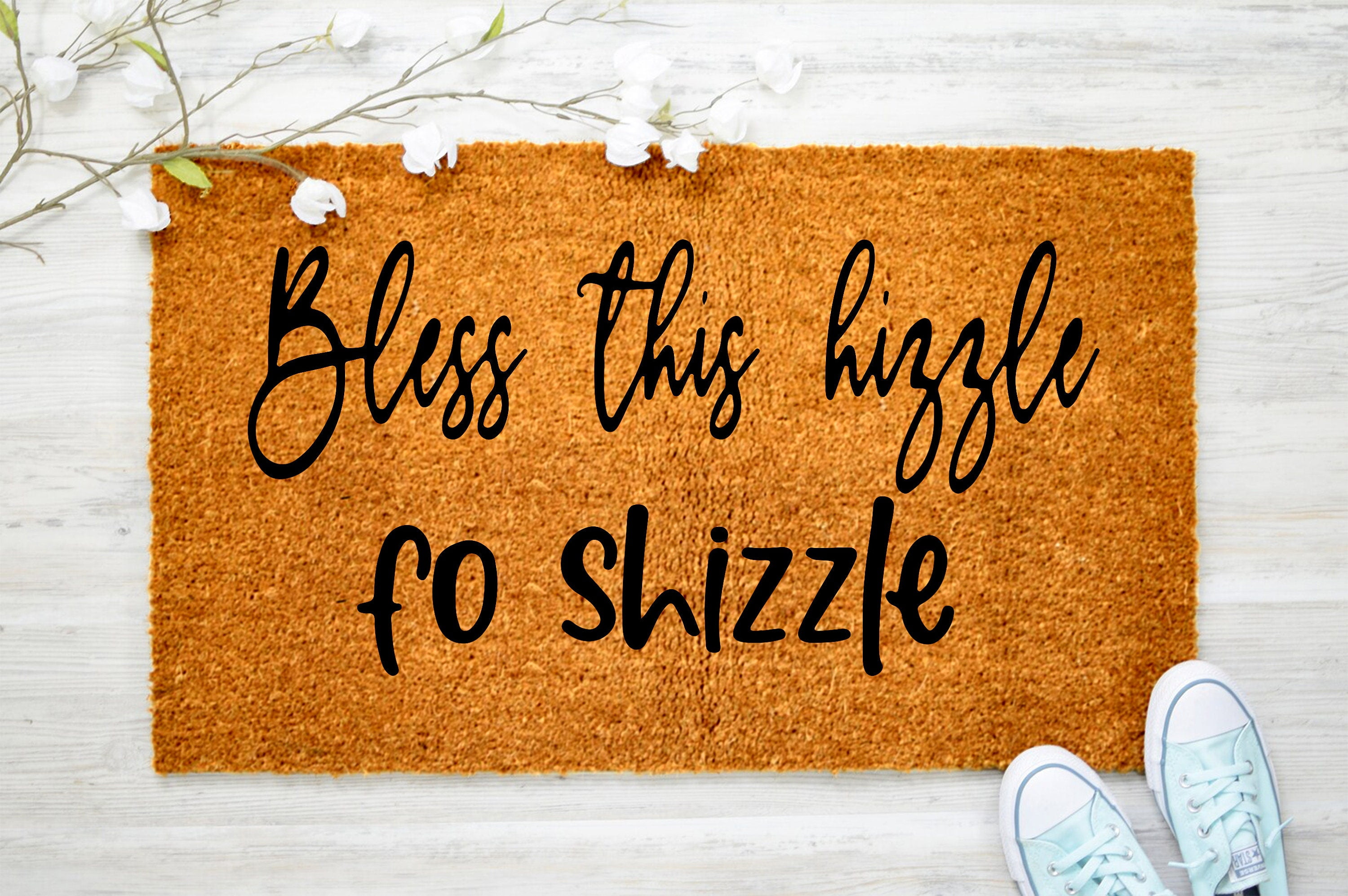 Bless This Hizzle Fo Shizzle Door Mat, Lyrics Doormat, Music Mat, Porch ...