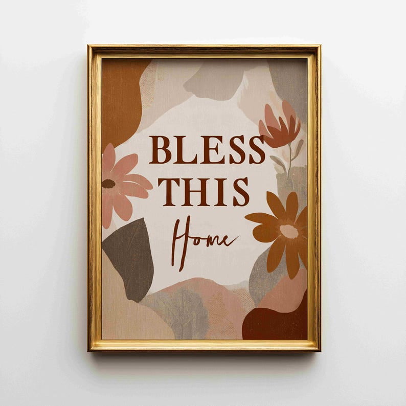 Bless This Home Christian Wall Art Faith Quote Poster 12x18 UNFRAMED ...