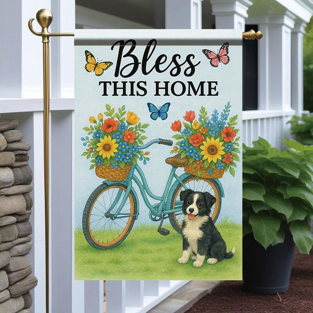 Bless This Home Garden Flag 12x18 Inch Double Sided Outdoor Yard Banner ...