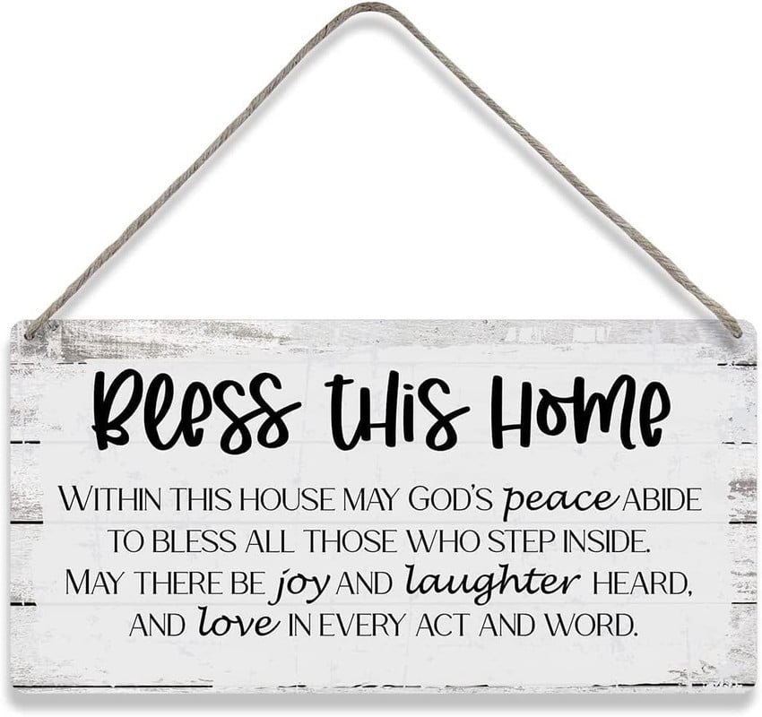 Bless This House Quote Sayings Home Wall Decor Wooden Signs Rustic ...