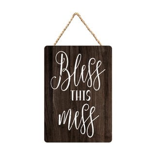 Bless This Mess Wood Sign 6X12 Inch Wall Hanging Plaque For Home Decor ...
