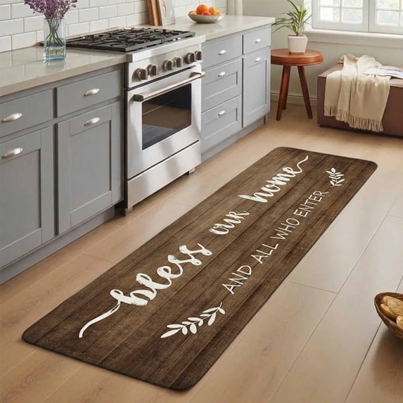 Bless Our Washable Runner Rug 1.4x4 ft Home and All Who enter Non-Slip ...