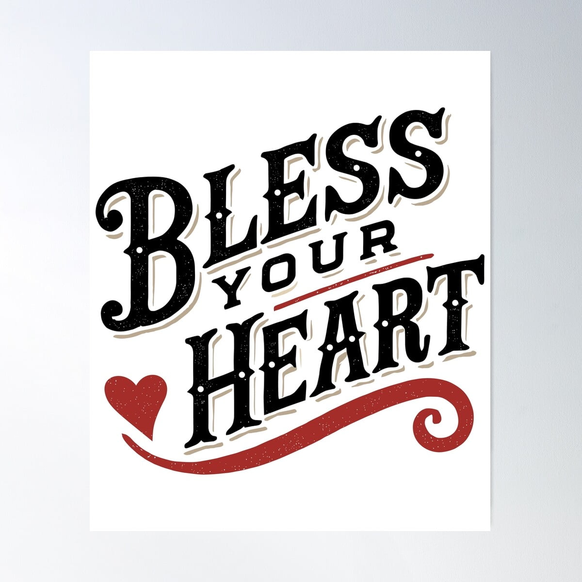 Bless Your Heart - Country Western Southern Expression Poster Wall Art, Modern Wall Decor For ...