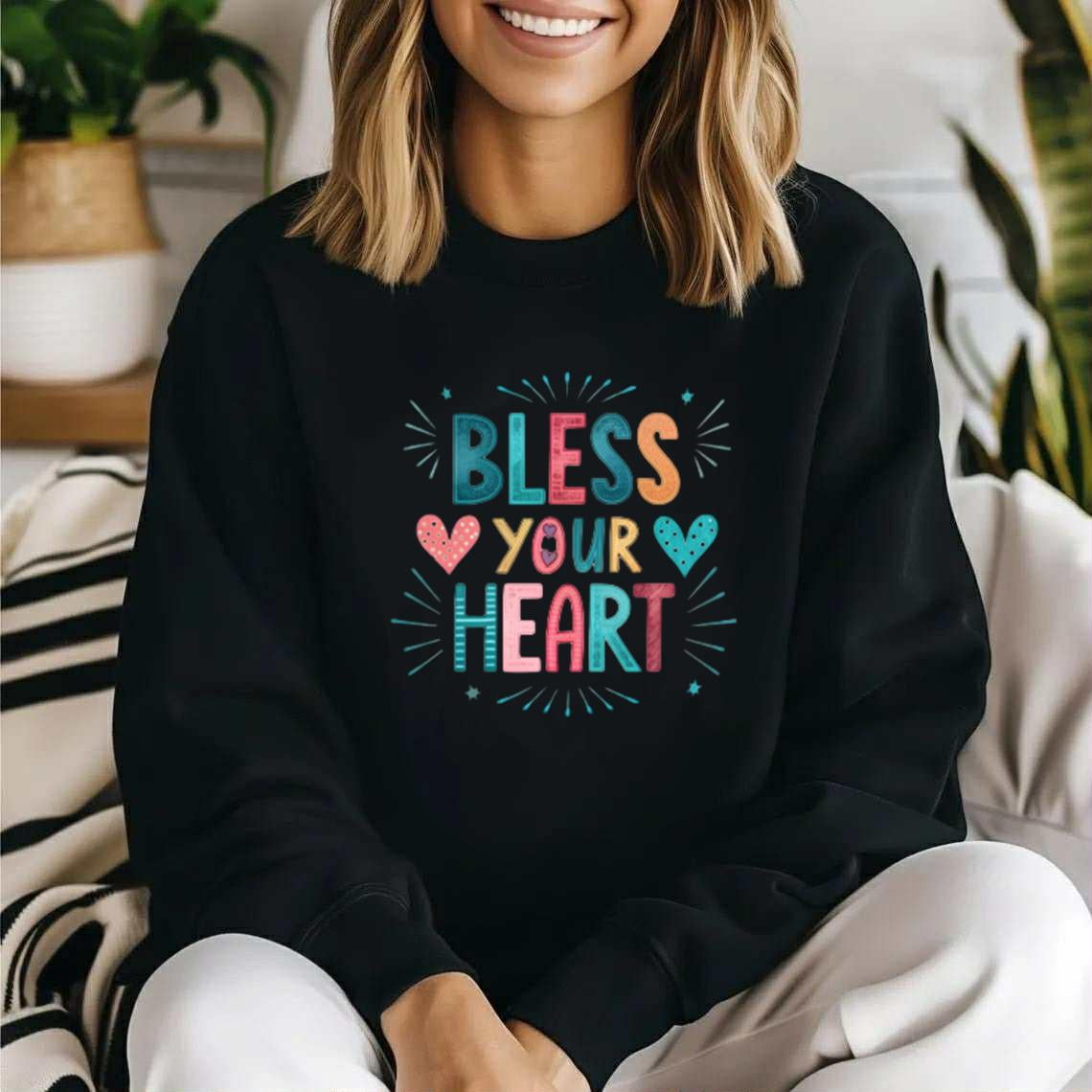 Bless Your Heart Funny Quote Southern Charm Positive Humor Saying Retro Sweatshirt, for men ...
