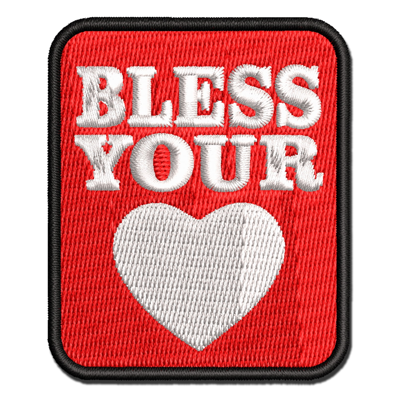 Bless Your Heart Southern Applique Multi-Color Embroidered Iron-On Patch - 2.5 Inch Small ...