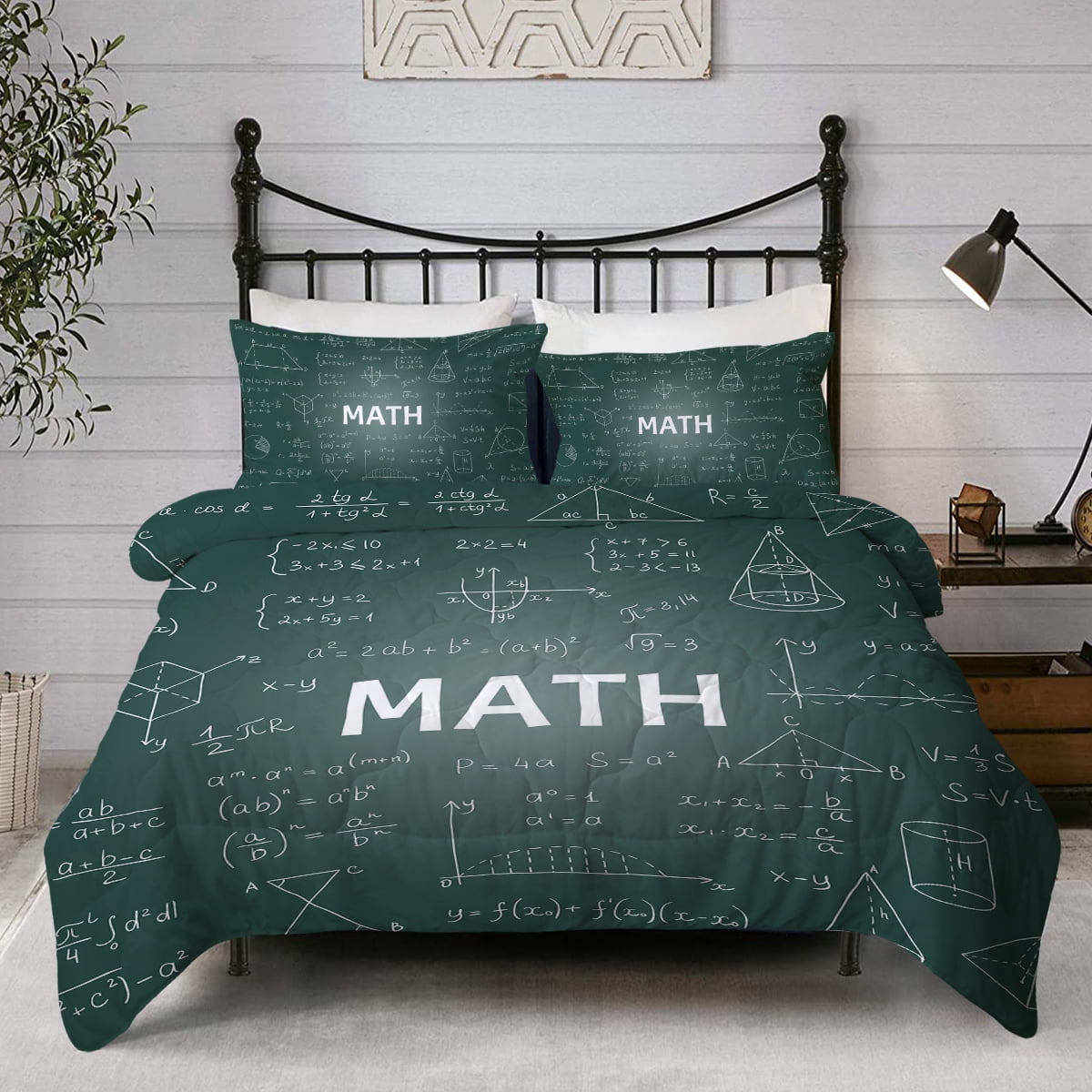 BlessLiving Mathematics Formula Comforter Set Full, Geometry Soft ...