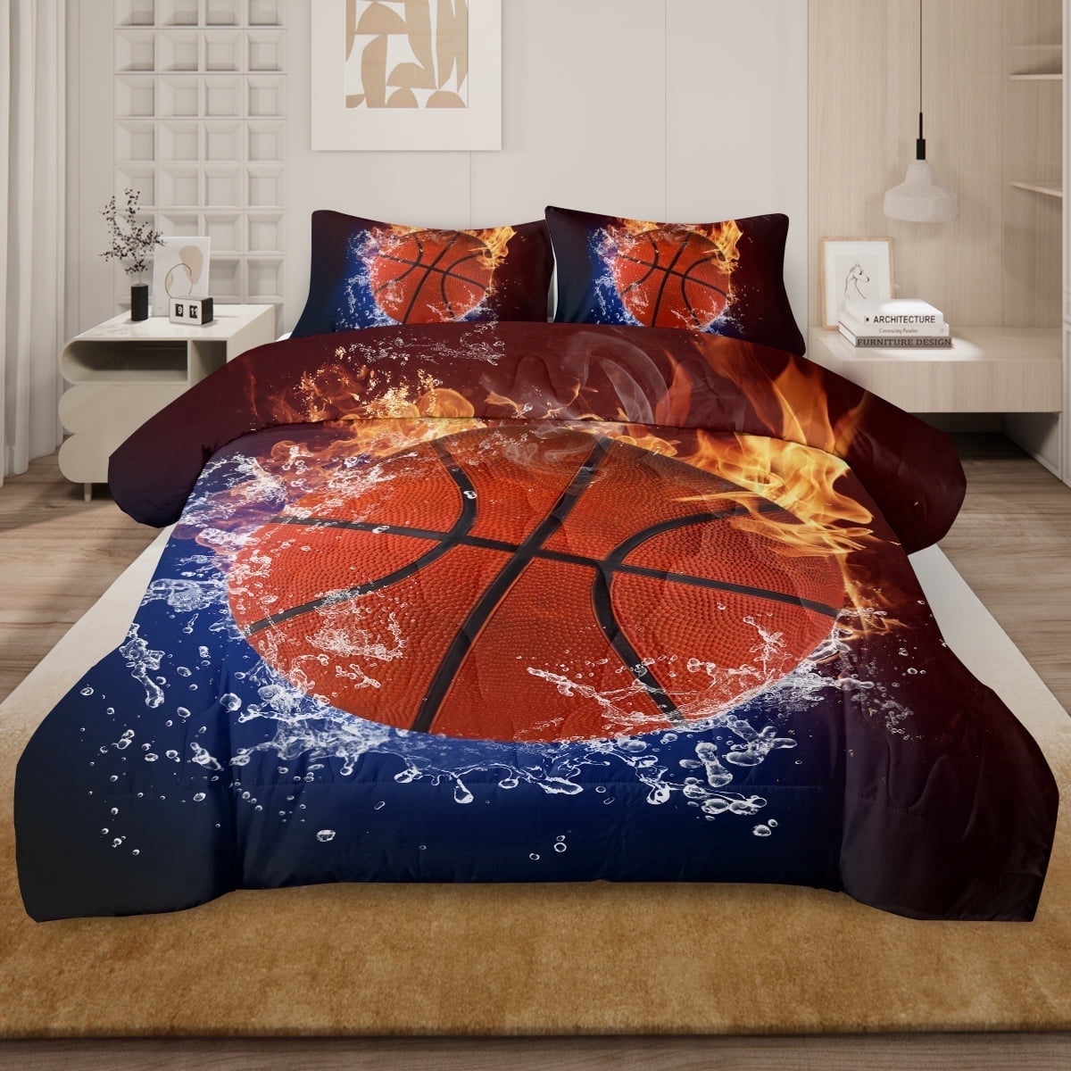 Blessliving Kids Twin Size 3-Piece Basketball Comforter Set, Down ...