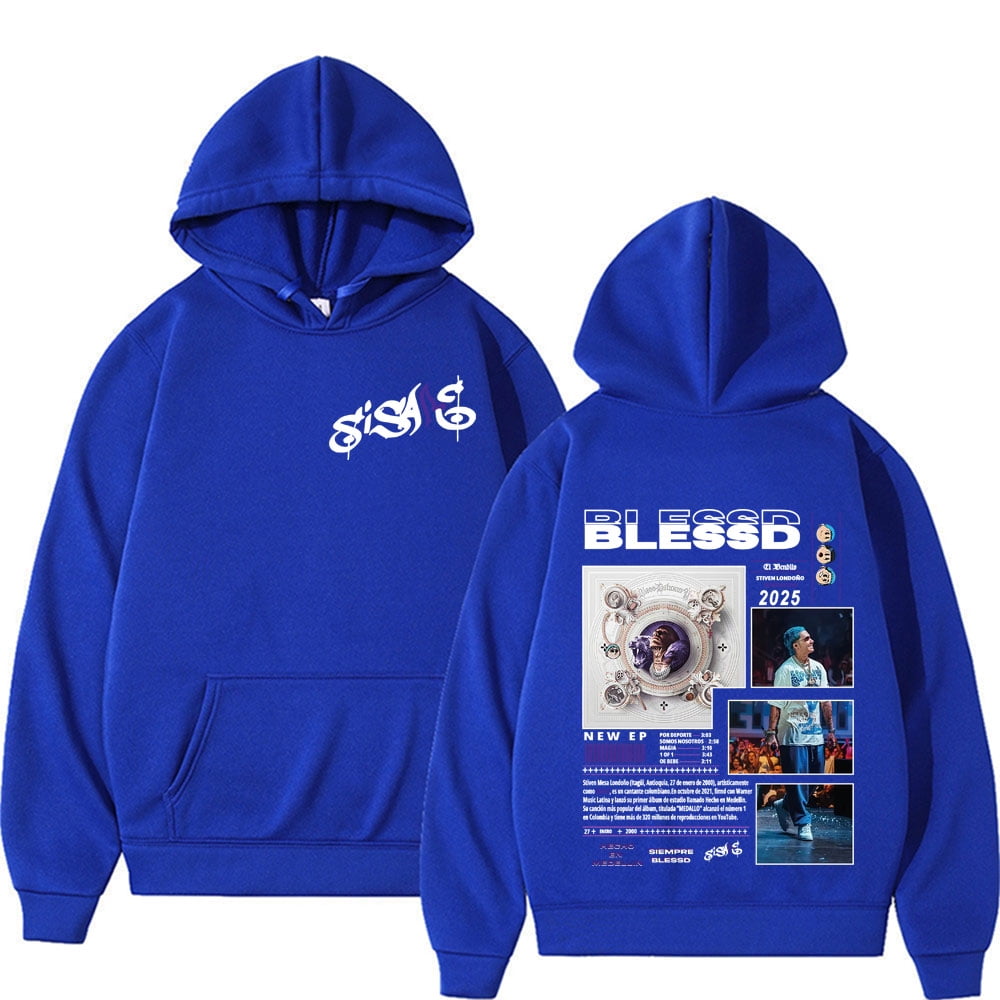Blessd 2025 Bendecido Tour Merch Unisex Oversized Fleece Graphic Hoodie ...