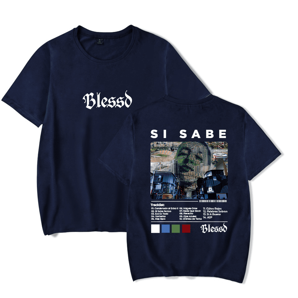 Blessd Merch T-Shirt Si Sabe Tracklist Short Sleeve Top Tees Women Men ...