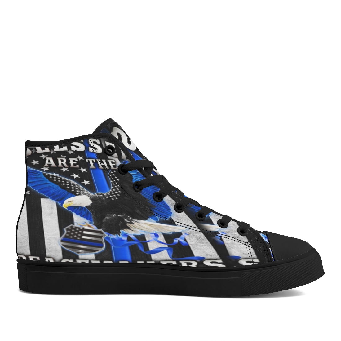 Blessed Are The Peacemakers High Top Canvas Shoes Sneakers Black Size ...