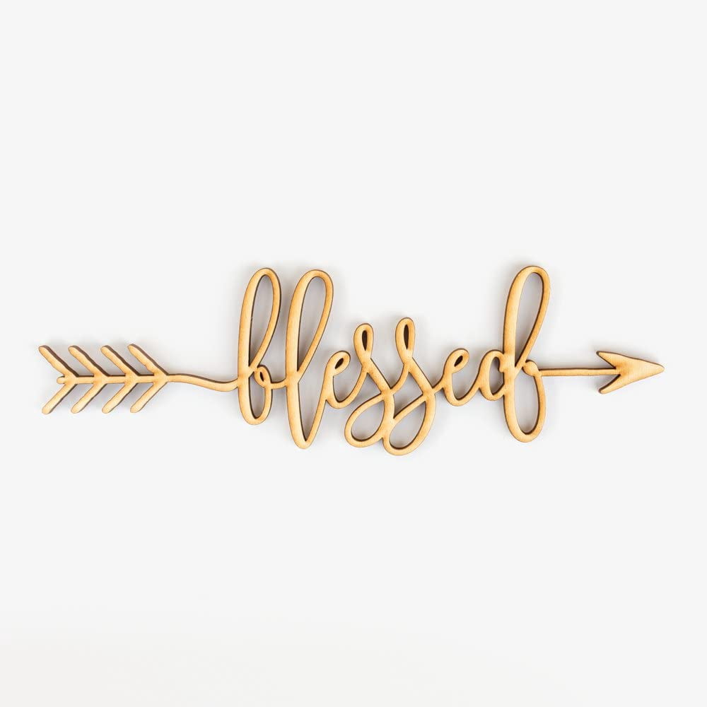 Blessed Arrow Wood Sign Blessed Decor Wall Art Unfinished 24" x 8 ...