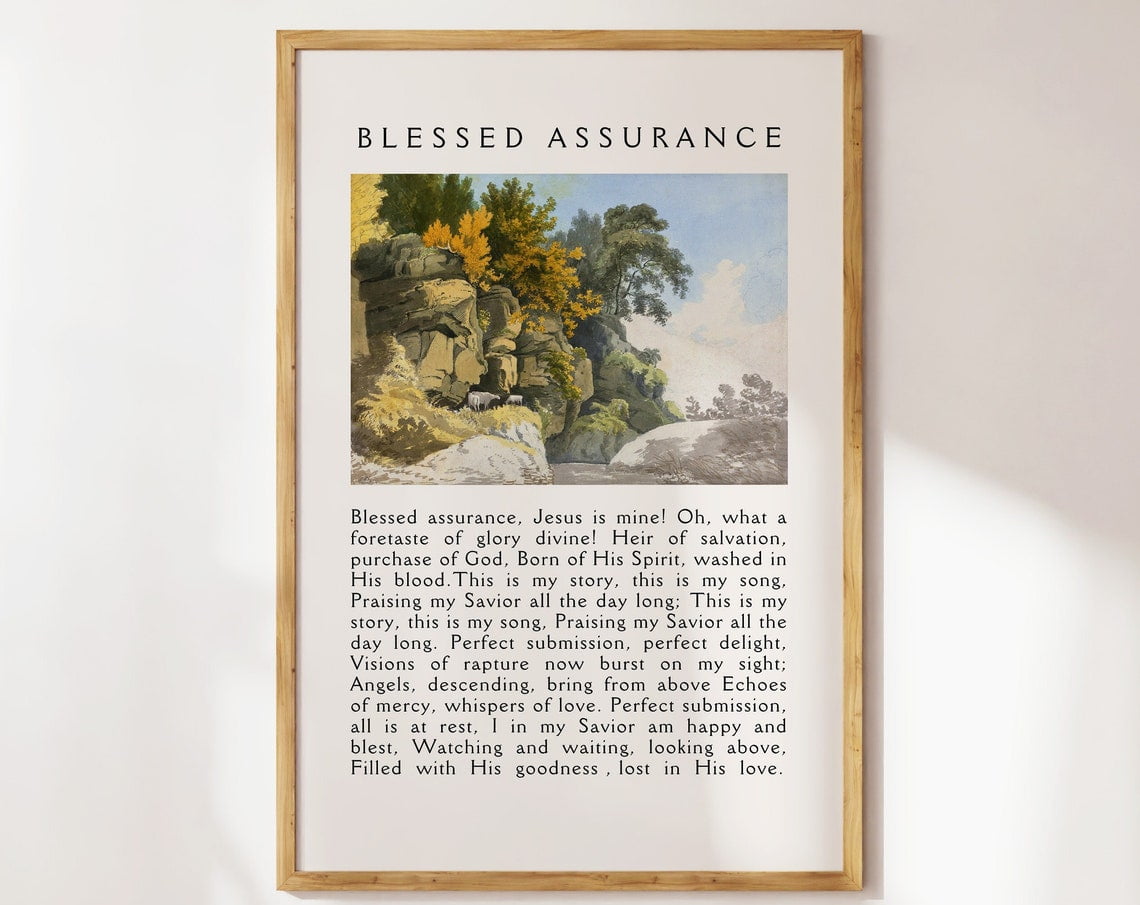 Blessed Assurance Vintage Christian Wall Art, Bible Verse Wall Art ...