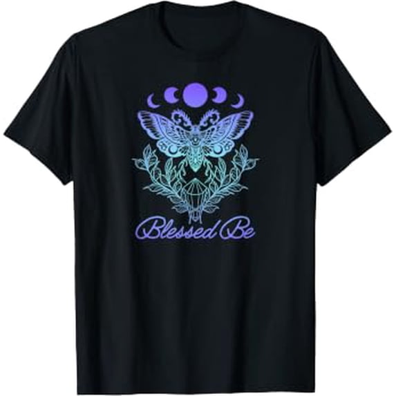 Blessed Be Luna Moth Crystal Wicca Wiccan Witch T-Shirt - Walmart.com