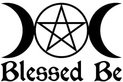Blessed Be Pagan Wiccan Witch 6 Inch Vinyl Car Decal – Moon and Stars ...